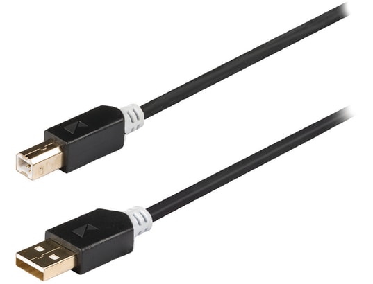 Câble USB-A/USB-B mâle/mâle - 2m - Anthracite - Connectique PC